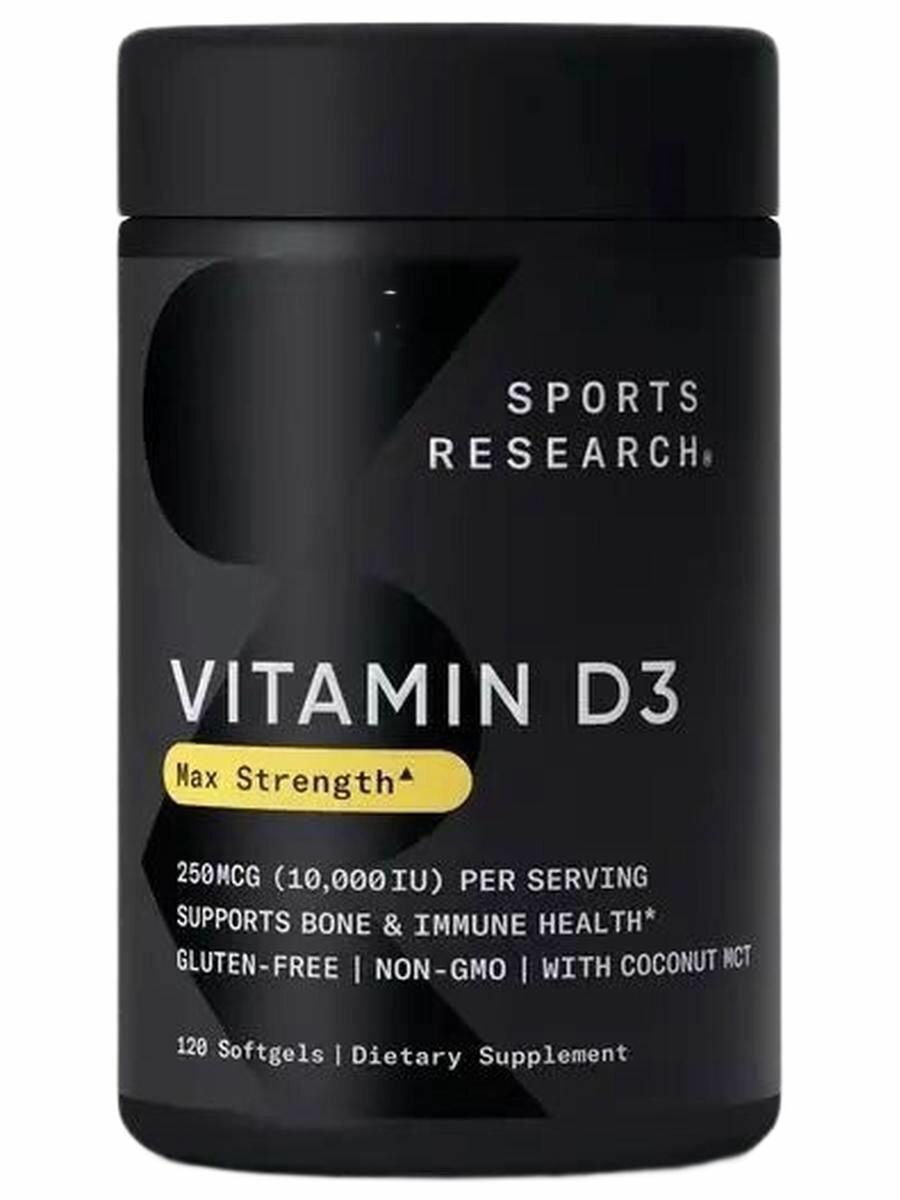 Витамин Д3 250 мг 10000 МЕ Sports Research Vitamin D3 120 капсул