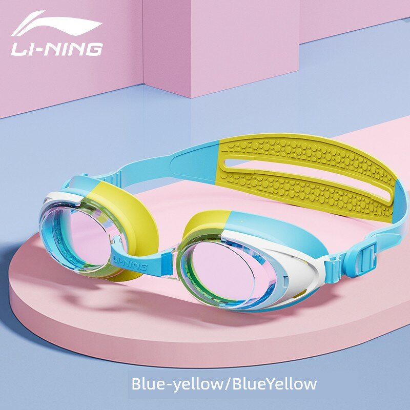 Детские очки для плавания Li Ning, очки для плавания для девочек, профессиональный водонепроницаемый и противотуманный
