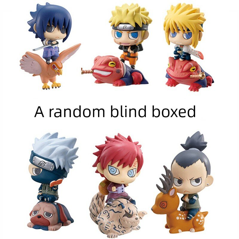 Q Version Naruto Naruto Uzumaki Sasuke Kakashi Hinata Gaara Figure Blind Box Egg Doll Akatsuki Organization Случайная