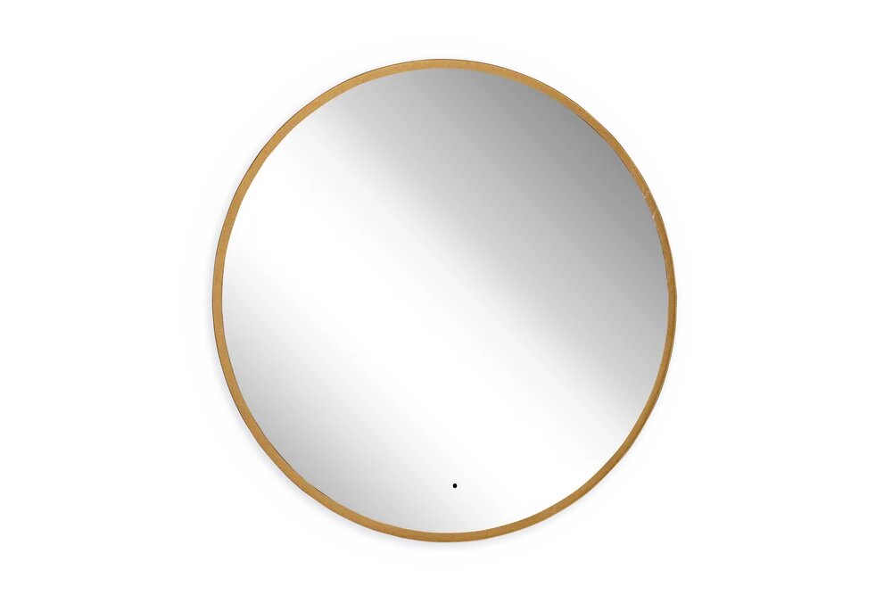 Зеркало круглое Silver Mirrors Monaco 100 со светодиодной подсветкой, 100 см, с сенсорным управлением, в золотой раме, зеркало настенное в ванную, в современном стиле