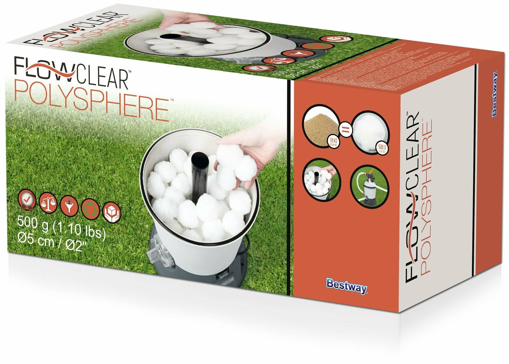Наполнитель для песчаных фильтров BestWay Polysphere 58475