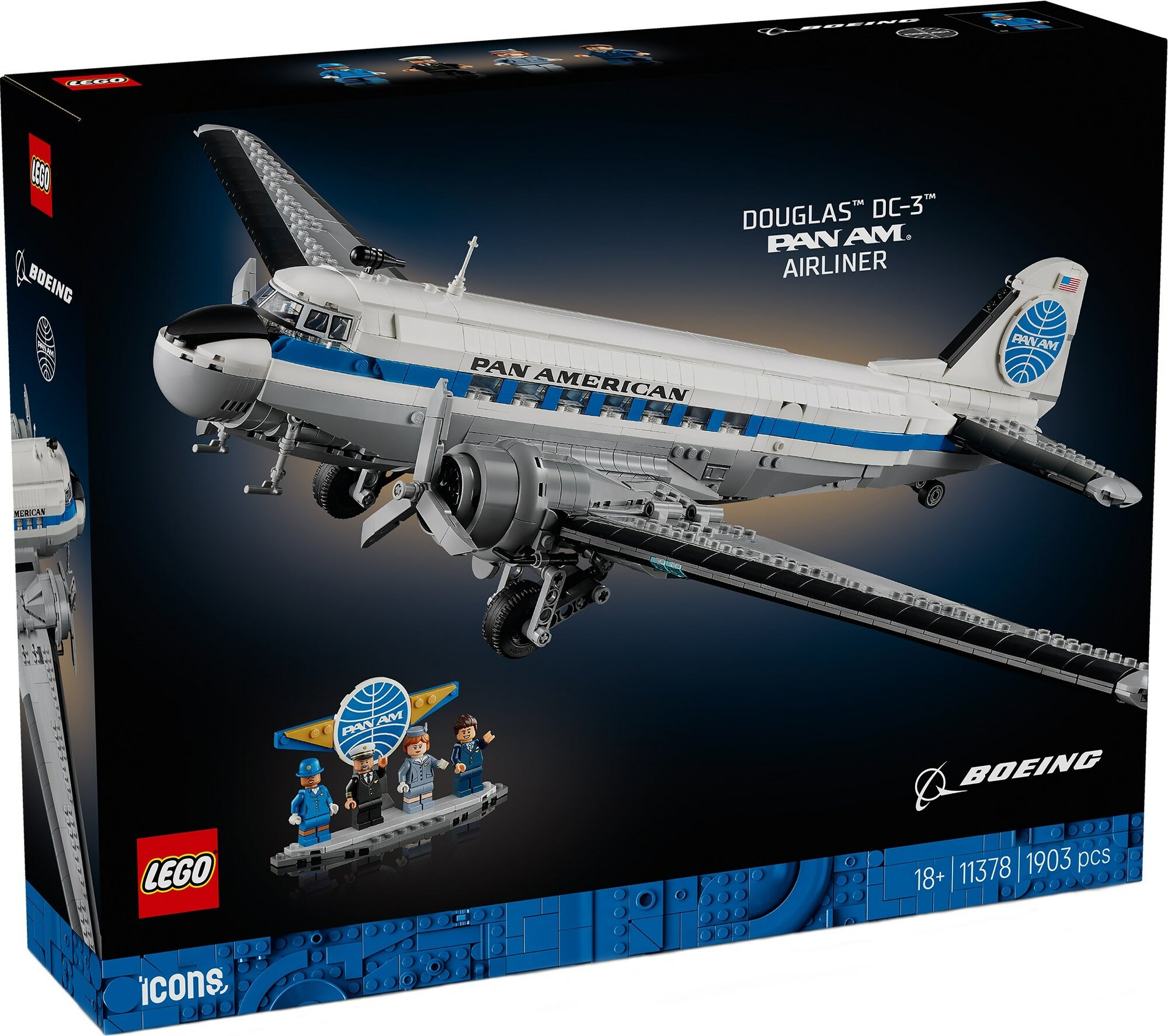 Конструктор LEGO 11378 - Лего Пассажирский самолёт Douglas DC-3 PAN AM, 1903 детали