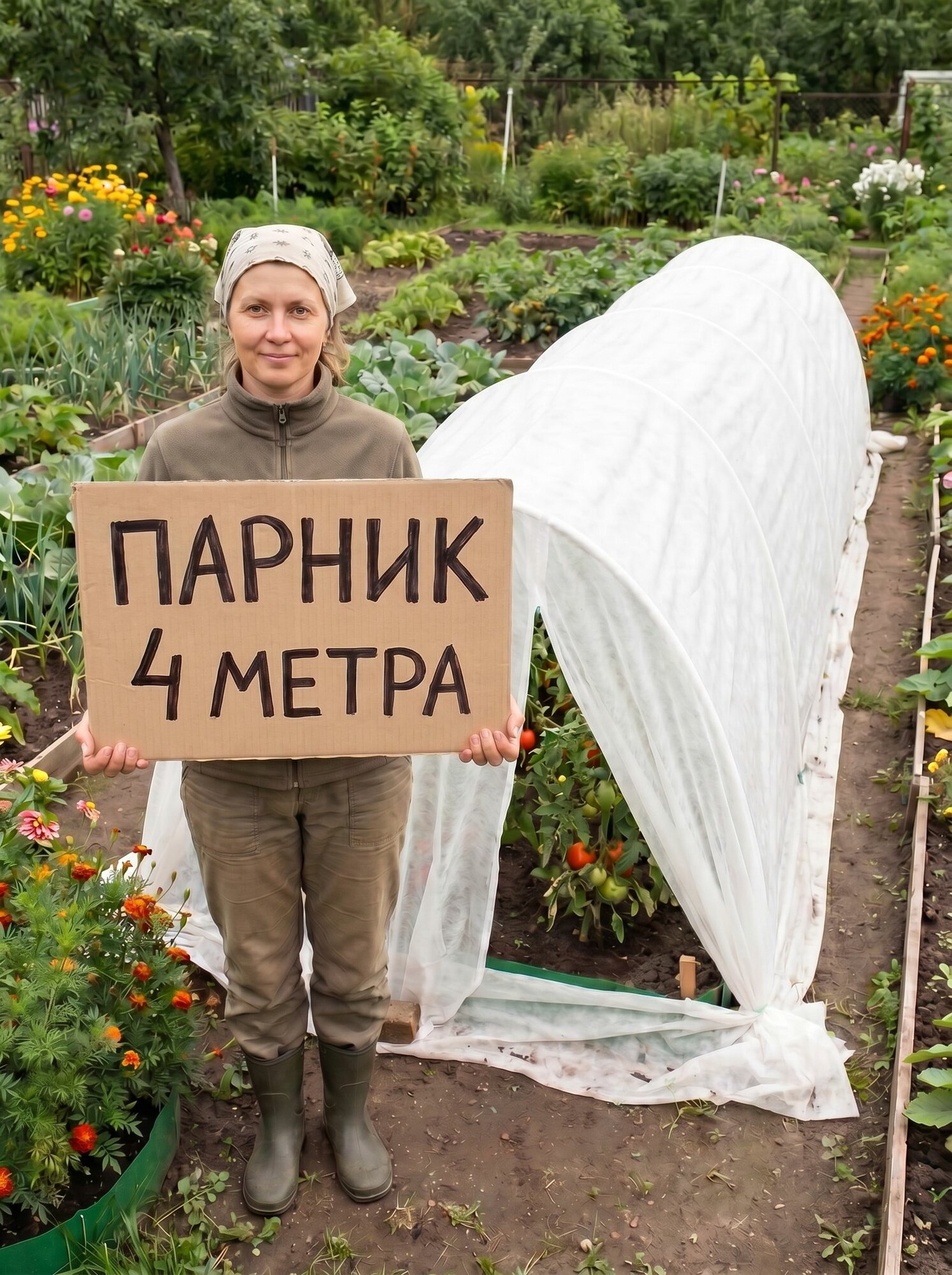 Парник для дачи "Подснежник" 4 метра БашАгроПласт
