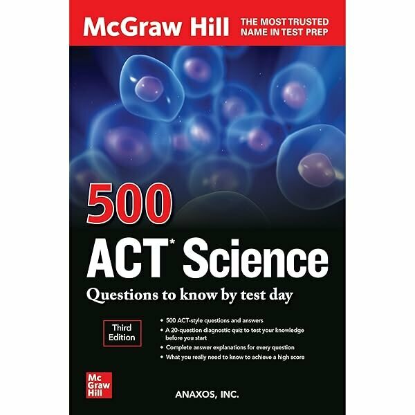 500 ACT Science Questions to Know by Test Day, Third Edition (Mcgraw Hill 500 Questions)，Reprinted paperback book