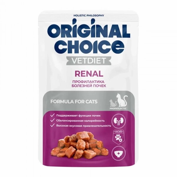 Original Choice Vetdiet Renal Пауч для кошек для лечения и профилактики болезней почек 85 гр x 12 шт.