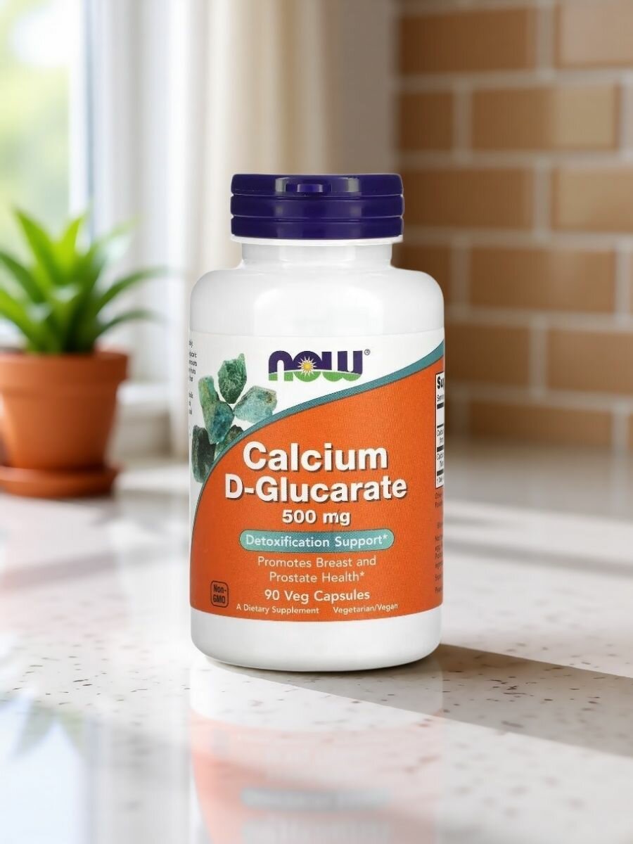 D-глюкарат кальция, NOW Foods, 500 мг, 90 растительных капсул