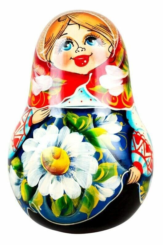 Неваляшка "Девочка с ромашкой", 14 см, Ай, матрёшки!