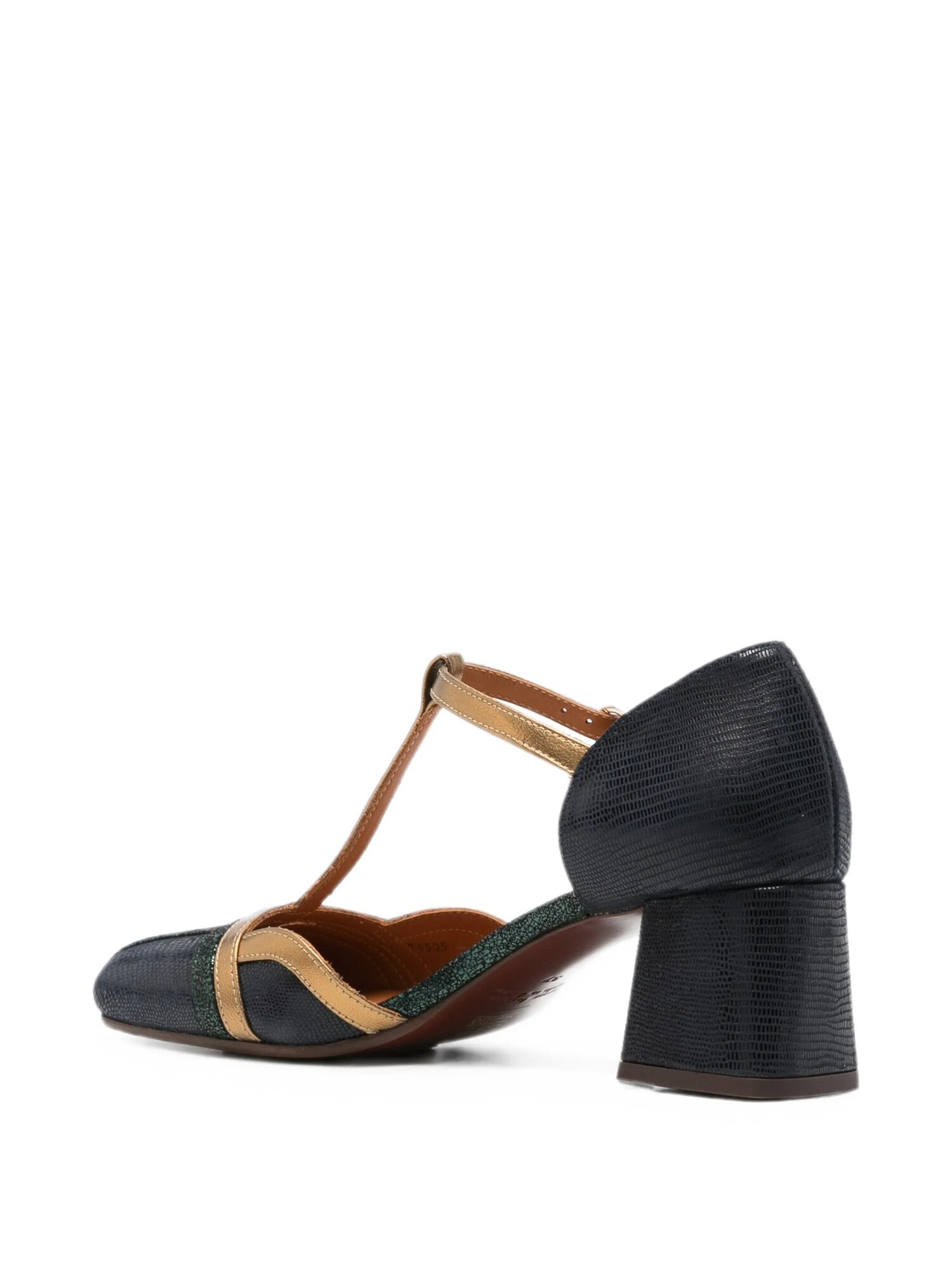 Туфли Chie Mihara Volai lizard-effect T-bar heeled pumps, размер 38.5 — фото 1