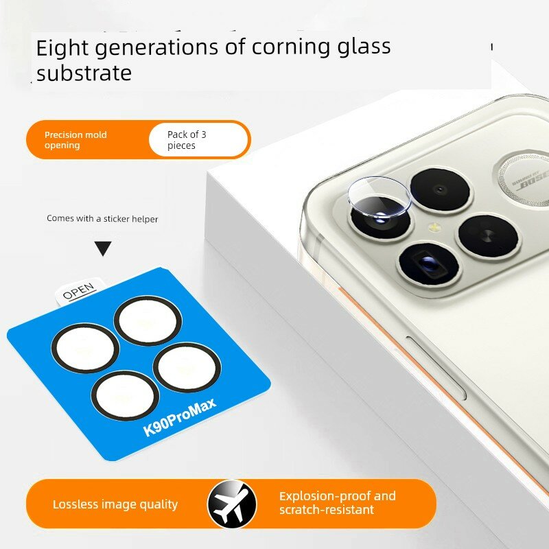 Стекло Gorilla 8-го поколения с AR-покрытием для камеры Redmi K90 - набор из 3 шт