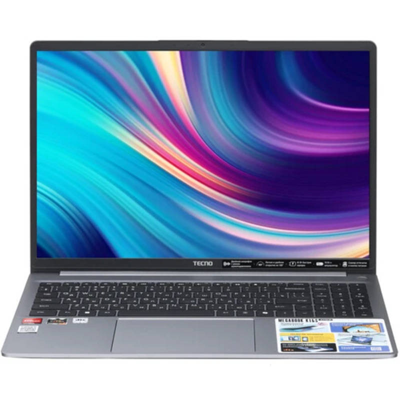 Ноутбук Tecno Megabook K16S 16 R5-7535HS 8/512Gb Win 11, серый