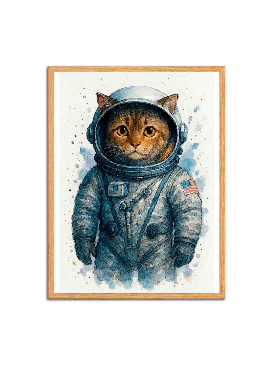 Мэнский кот, Астронавт, Плакат 30x42см