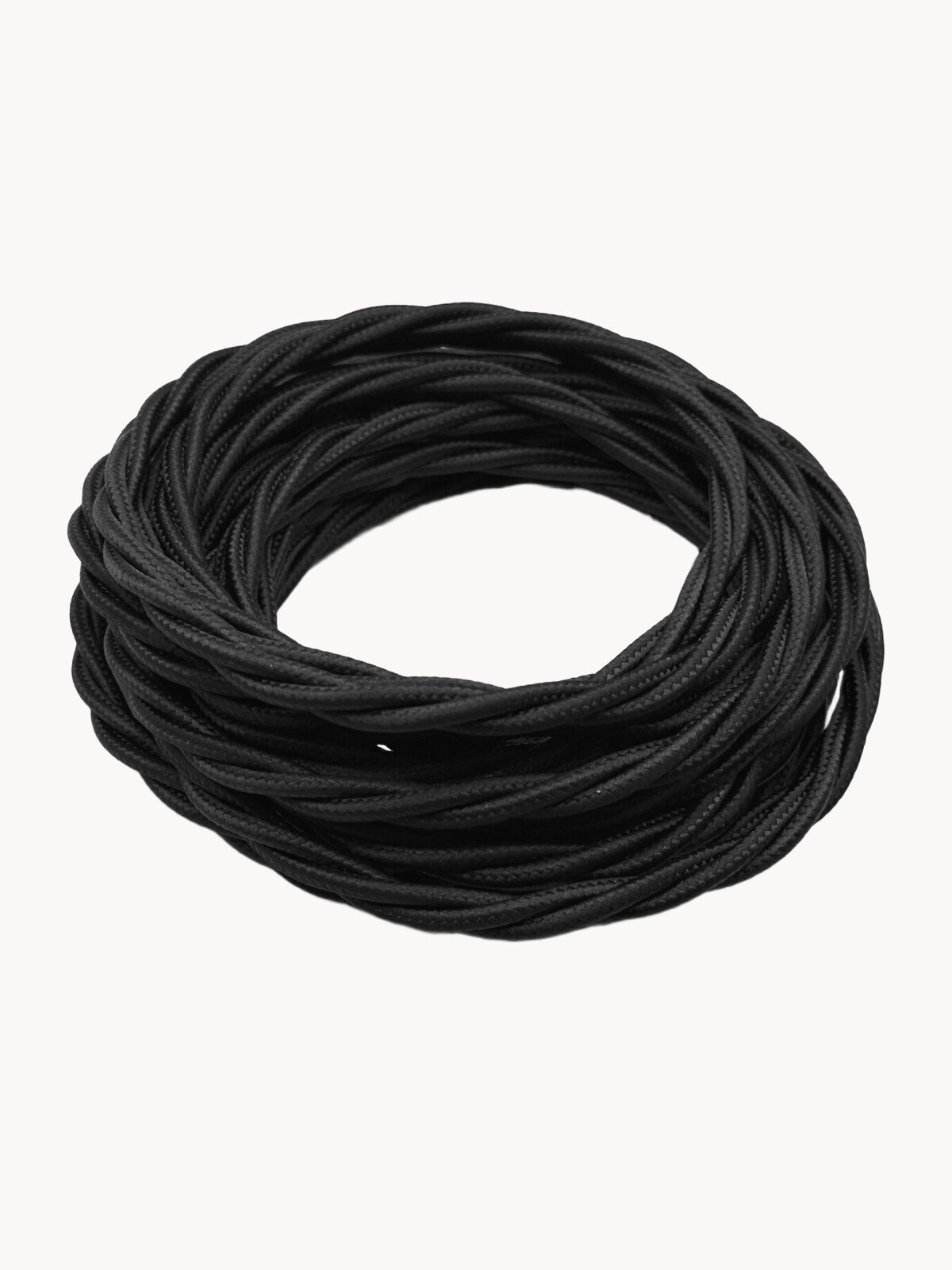 Витой ретро провод 2х1,5 цвет черный, 5м.