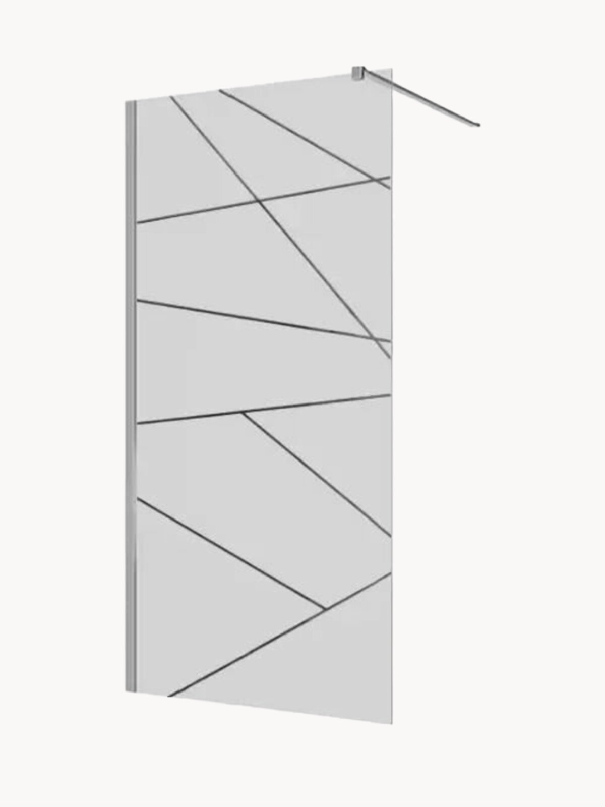 Душевое ограждение без поддона Ceruttispa "PICK T90", 90х190 см, закаленное стекло 8 мм, профиль хром