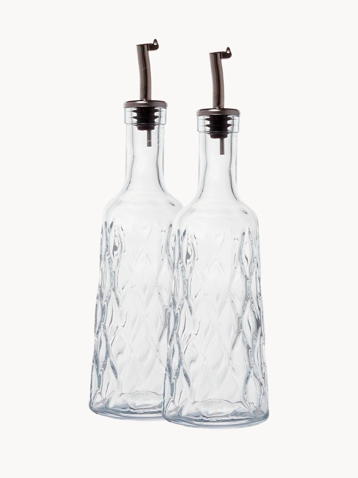 Бутылка для масла и уксуса стеклянная (с дозатором), "Pasabahce", Leafy (80404), 2шт. по 380мл. Турция