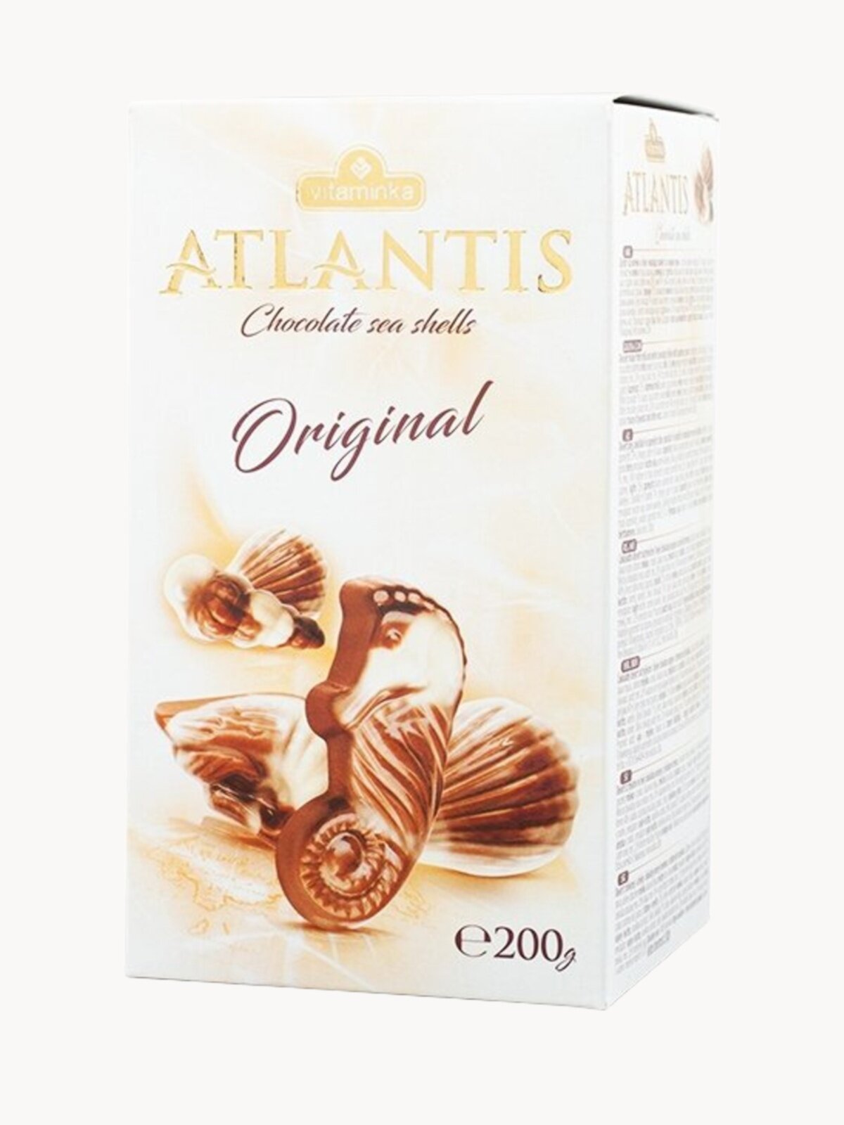 ATLANTIS морские ракушки из молочного и белого шоколада с начинкой из орехового крема, 200г