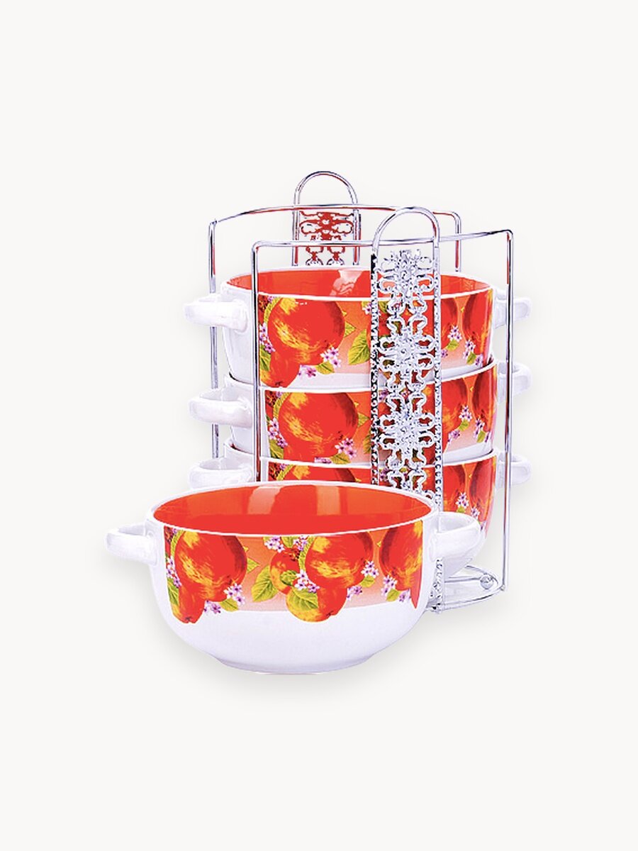 Набор супниц 4 предмета 540 мл. на подставке , пиалы, керамика