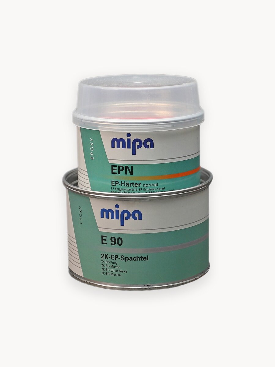 Шпатлевка автомобильная эпоксидная Mipa E90 2K-Epoxy-Spachtel (1кг+0,5кг) с отвердителем EPN светло-серая