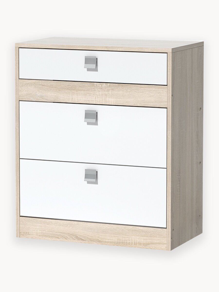 МС "Галактика". Комод Дуб Сонома/Белый Глянец (ш632/г355/в750) зарон