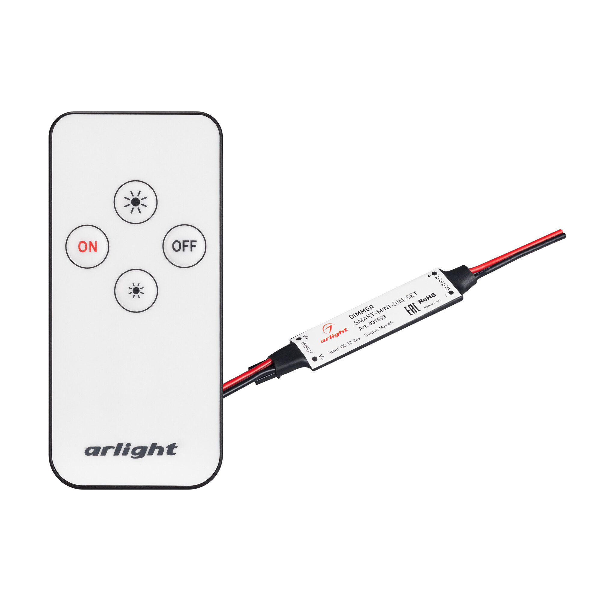 Диммер SMART-MINI-DIM-SET (12-24V, 1x4A, ПДУ 4кн, IR) (Arlight, IP20 Пластик, 5 лет) 031593