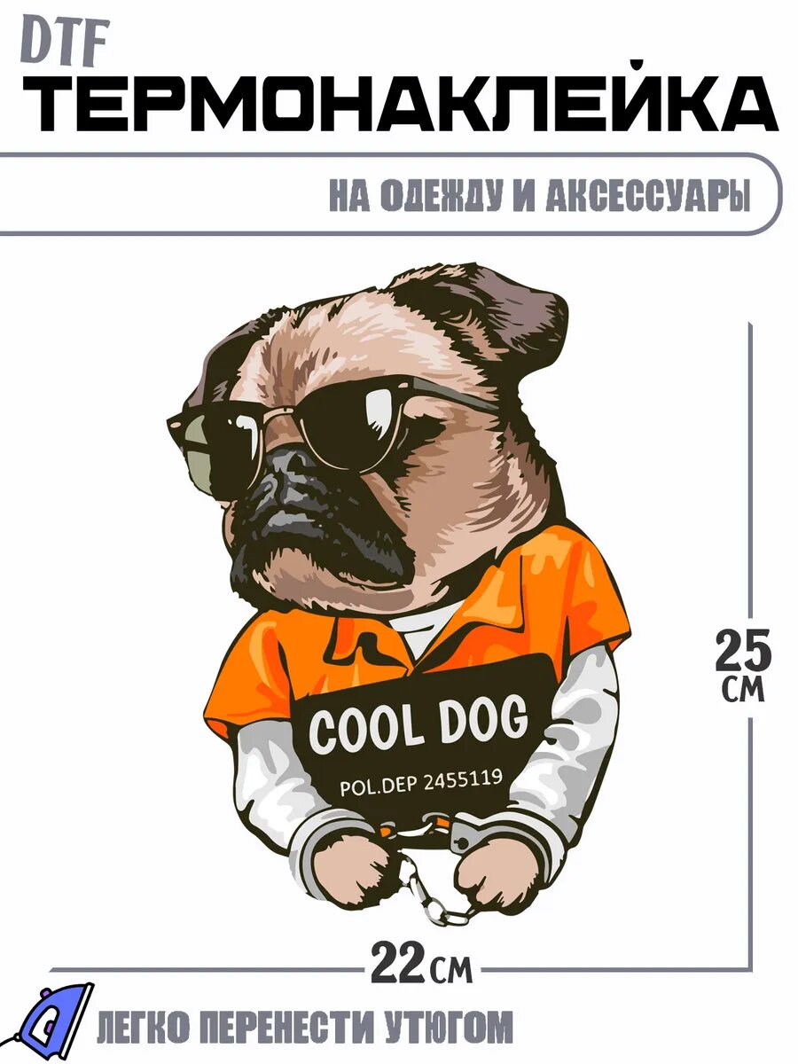 Термонаклейка Мопс