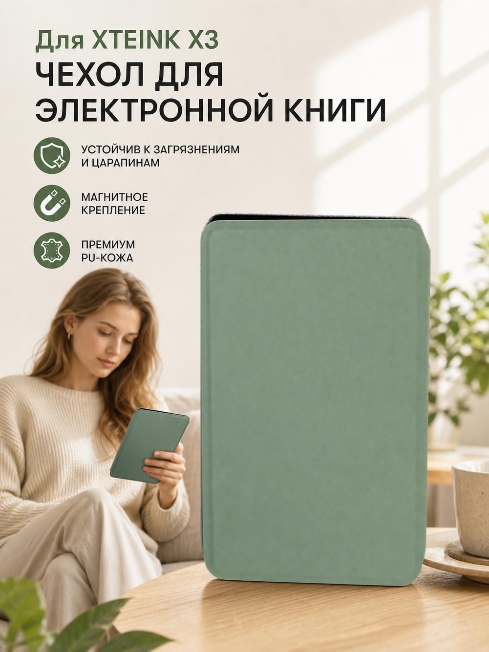 Чехол для электронной книги XTEINK X3, фиолетовый, из экокожи