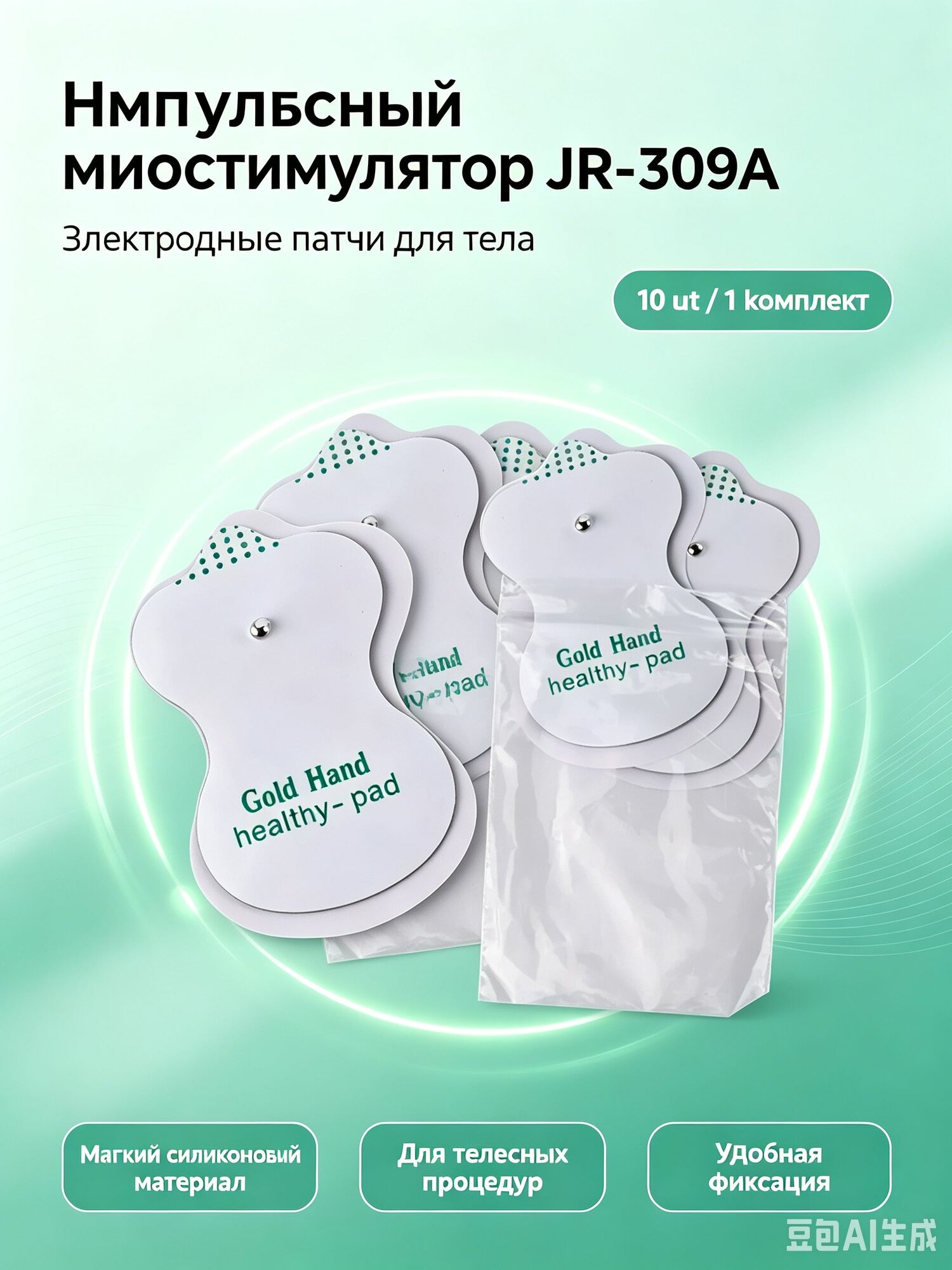 Импульсный миостимулятор для лечения тела JR-309A С патчем электростимулятор мышц физиотерапия