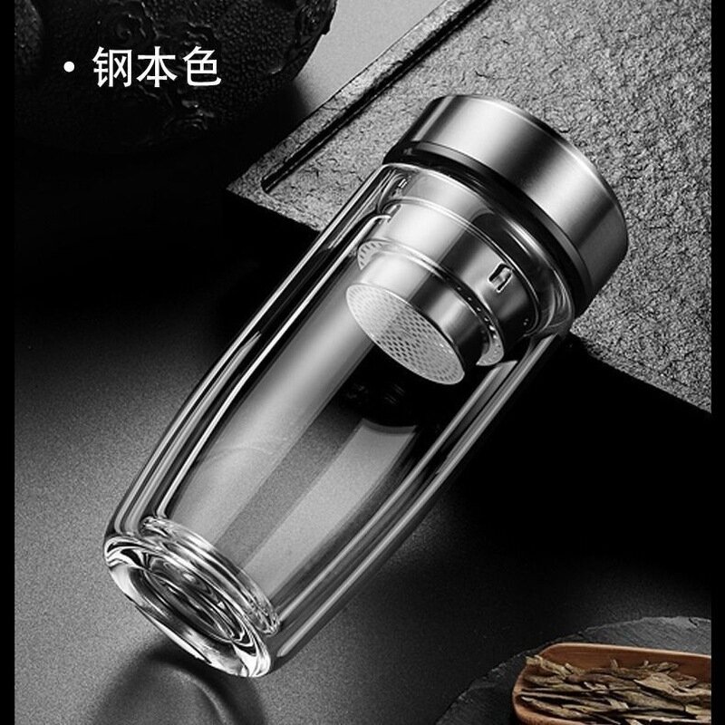 Горячая продажа SG: Небьющаяся закаленная стеклянная чашка для чая, неразрушимая, изолированная, двухслойная, чашка в форме гусиного яйца, мужская чашка для чая