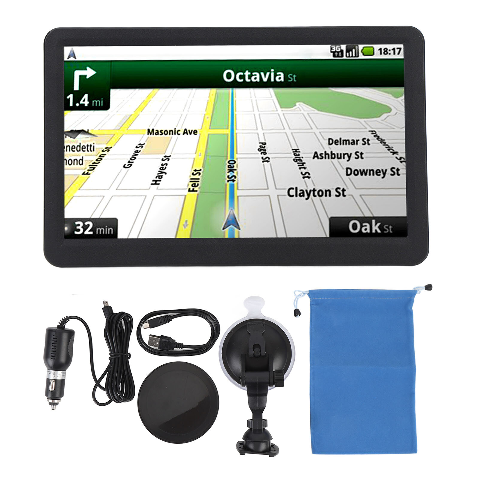 Навигационная система GPS с 9-Дюймовым Сенсорным Экраном, Голосовые подсказки, Предупреждение о Скорости, Красный Свет, Пользовательские Маршруты для Легковых Автомобилей, Грузовиков, Внедорожников