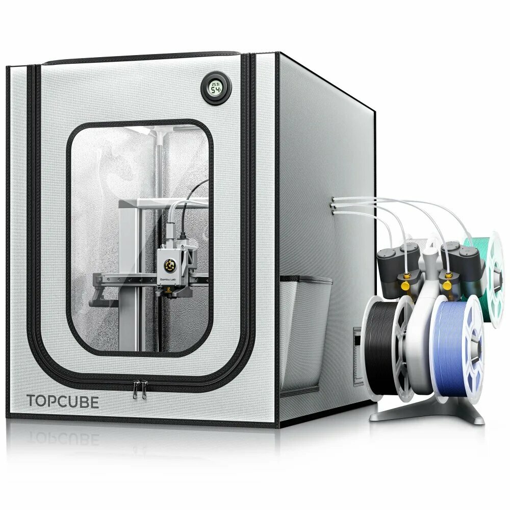 Защитный кожух для 3D-принтера Bambu Lab A1, большой размер, со светодиодной подсветкой, огнестойкий, водонепроницаемый, пылезащитный, шумопоглощающий, с функцией поддержания постоянной температуры