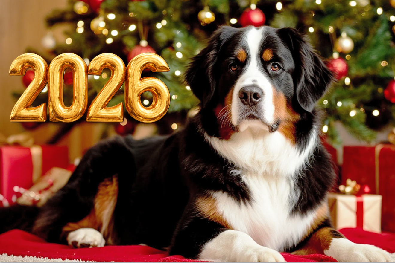 Авторский настольный календарь домик с изображением собак разных пород