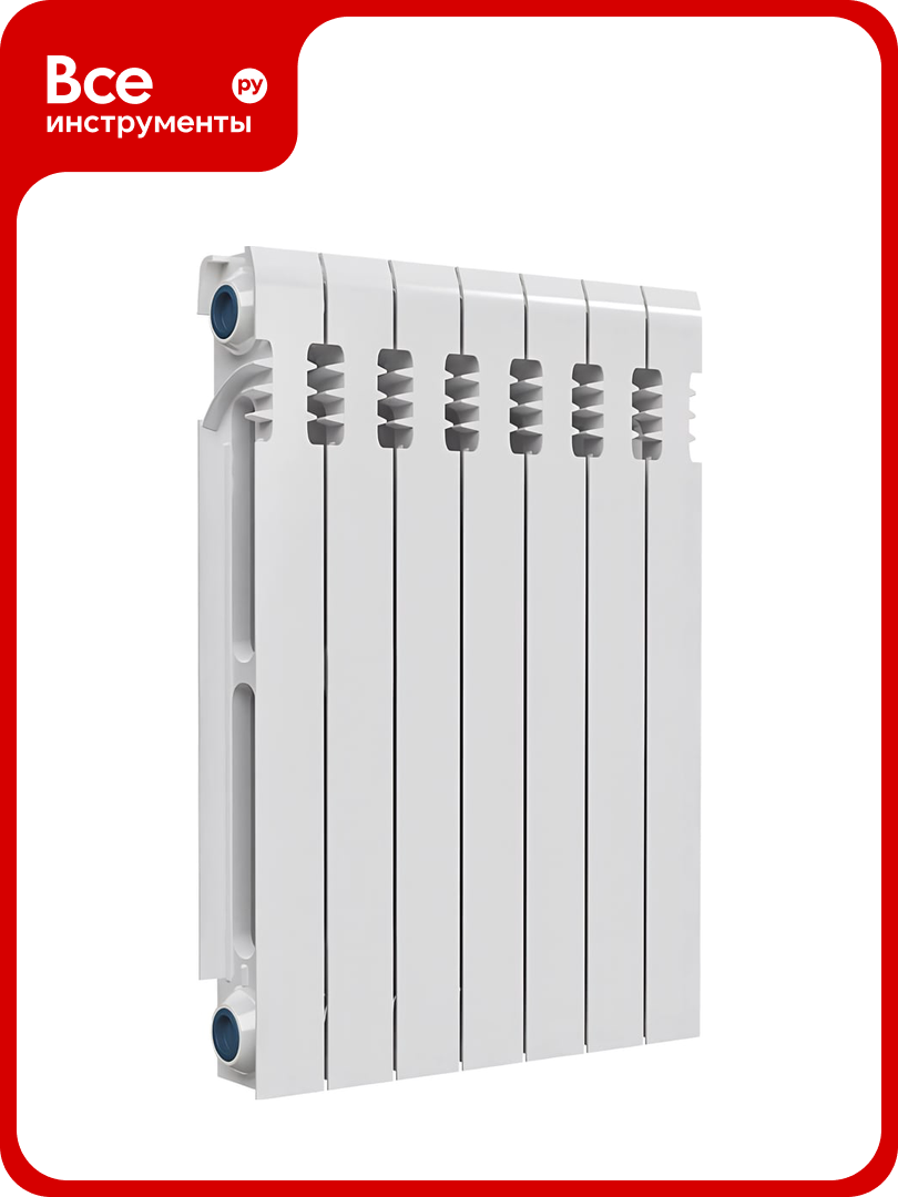 Радиатор чугунный Ogint 500, 868 Вт, 7 секций, настенный, для обогрева помещений площадью до 8.68 м²