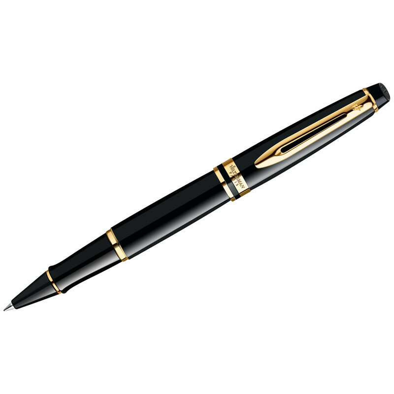 Ручка-роллер Waterman "Expert Black Lacquer GT" черная, 0,8мм, подарочная упаковка, 180941