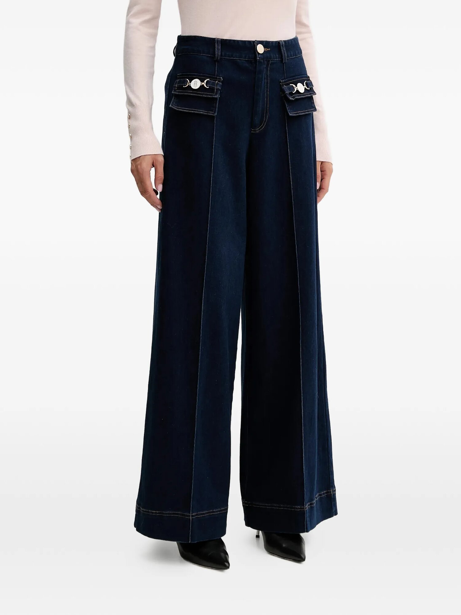 Джинсы Wide-leg side-pocket jeans 