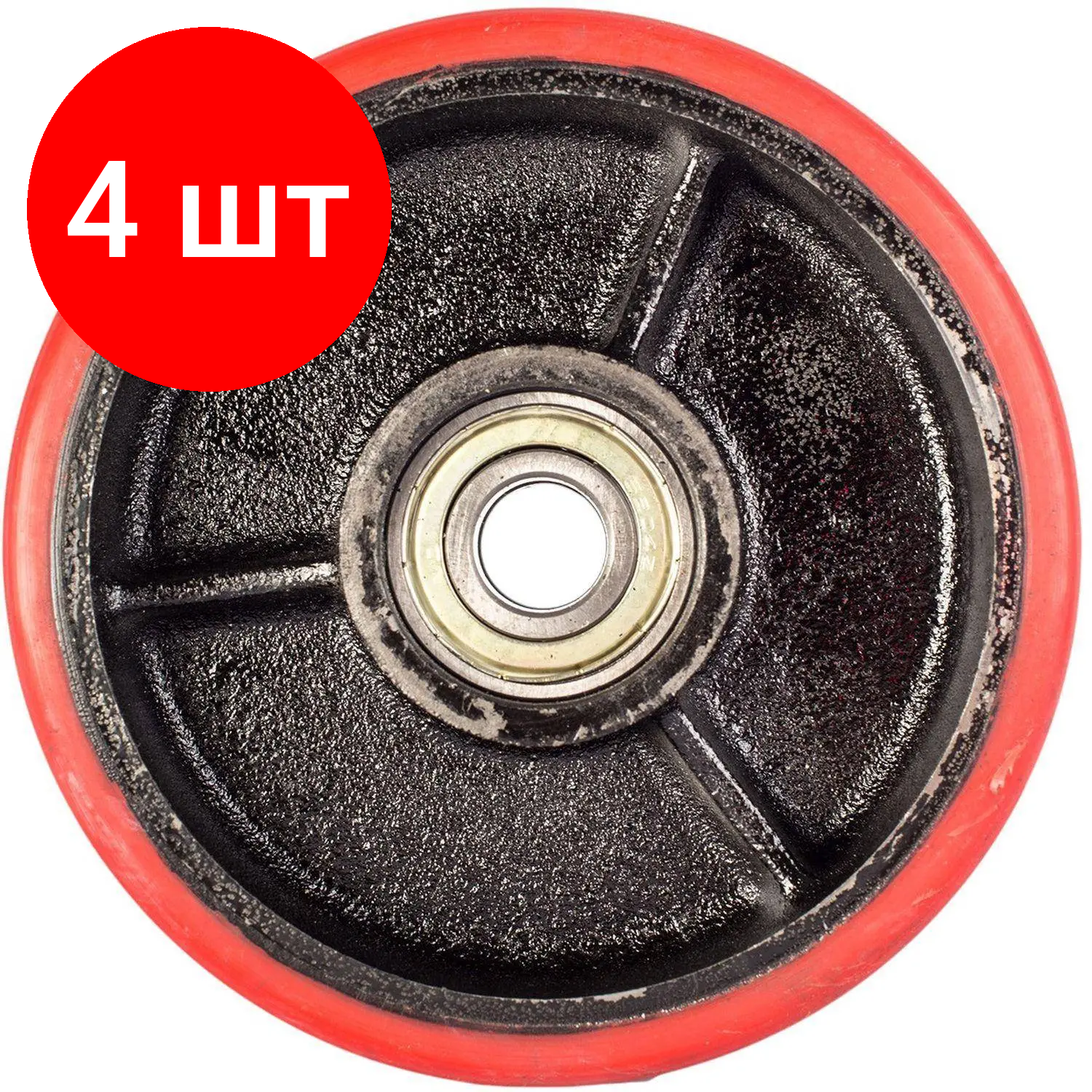 Комплект 4 штук, Колесо 160х50 мм с подшипником для тележек гидравлических 1001403