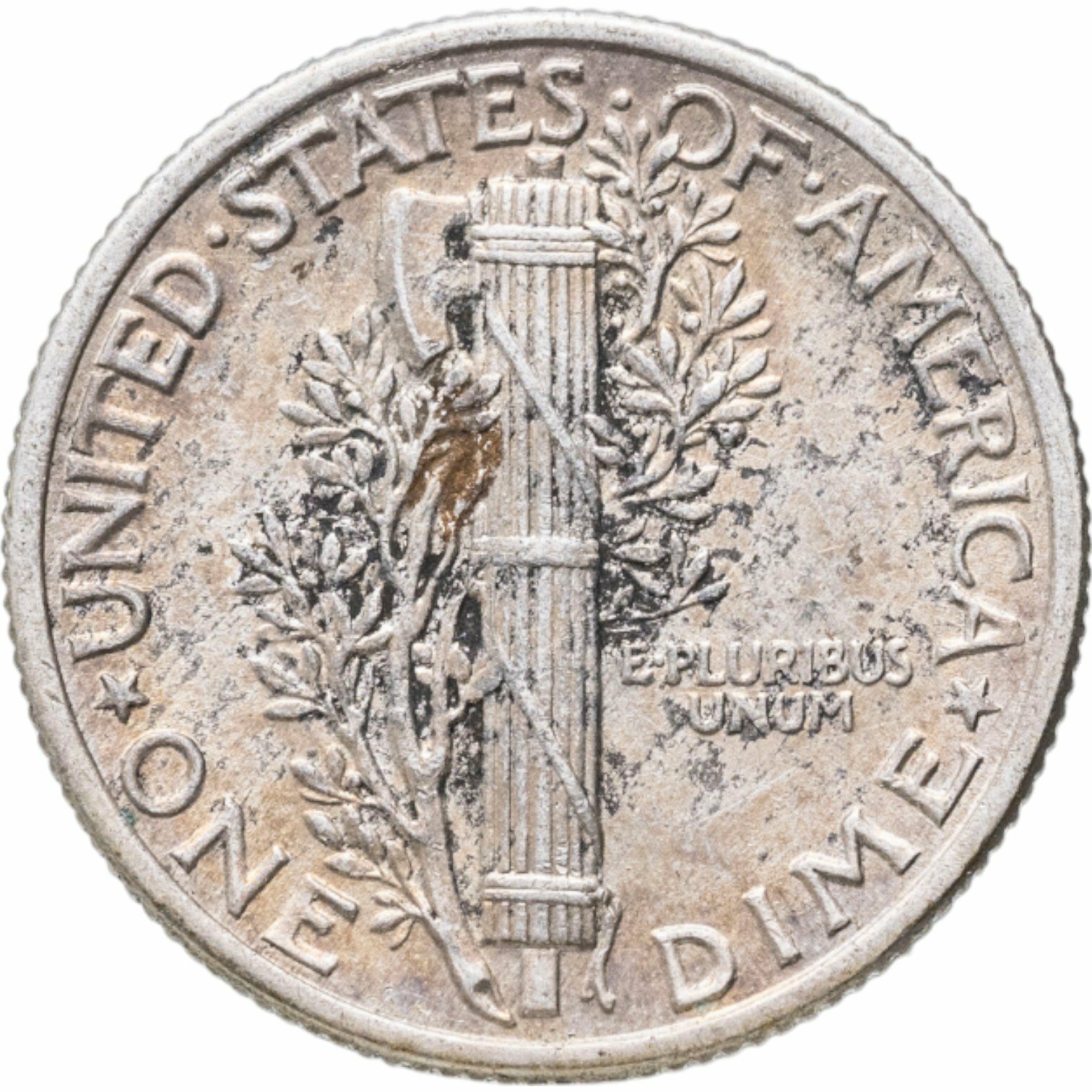 США 10 центов дайм 1942 "Mercury Dime", Серебро 900, в сохранности AU-UNC