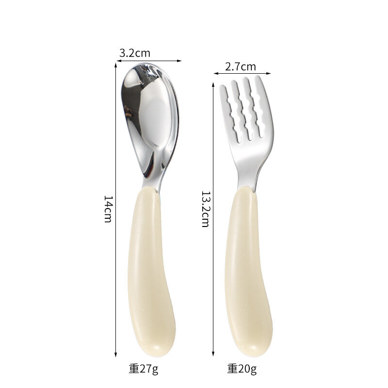 304 Нержавеющая сталь Детский набор ложек и вилок Креативные многоцветные вилки и ложки для кормления детей Детская посуда