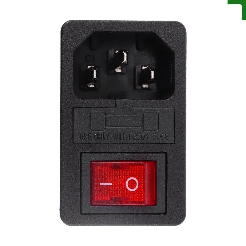 Вилка С Тумблером 3 Пина 10A 250V Розетка С Выключателем 5X3Cm