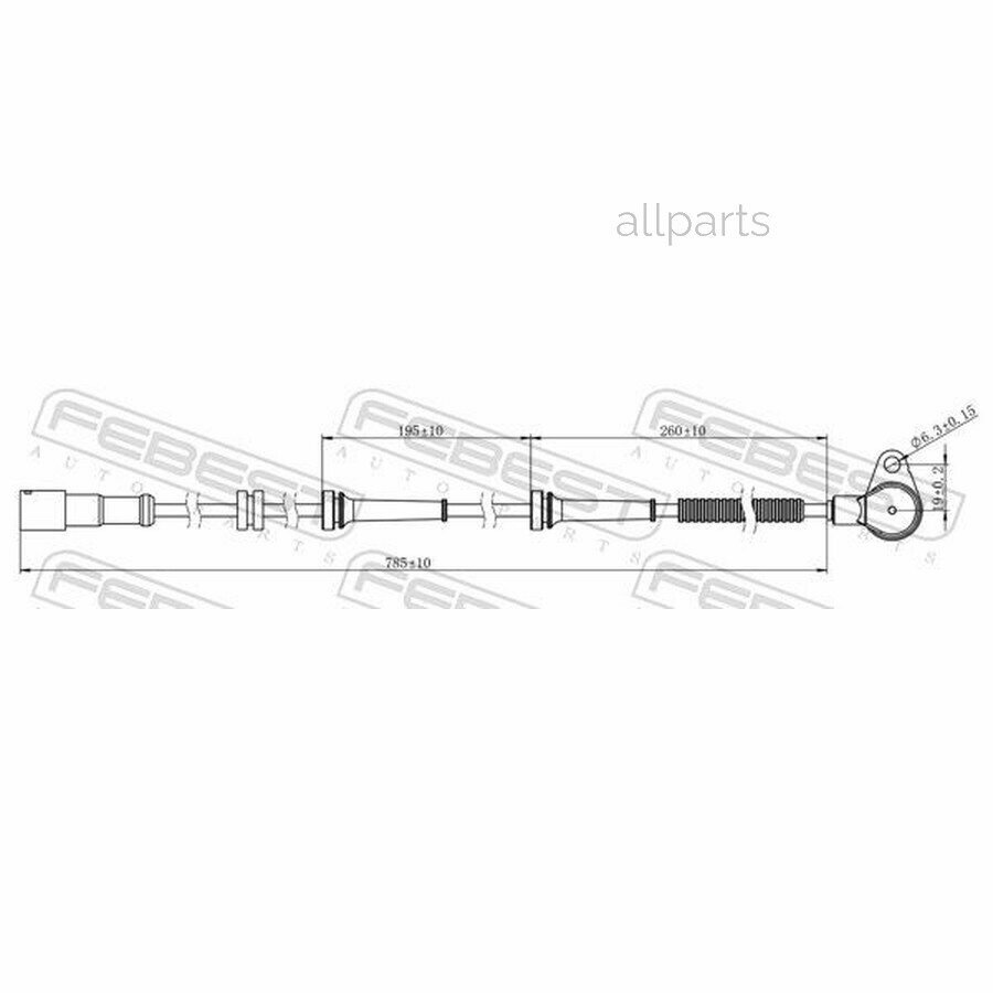 FEBEST 10606-002 Датчик ABS CHEVROLET LACETTI/NUBIRA/DAEWOO LACETTI/NUBIRA пер. прав.