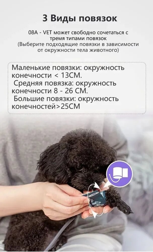 Тонометр ветеринарный CONTECO8A-VET для кошек и собак, из ABS-пластика, в комплекте — фото 1