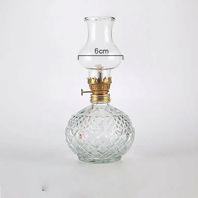 Стеклянная керосиновая лампа - Винтажная лампа с алмазным дизайном для особых мероприятий