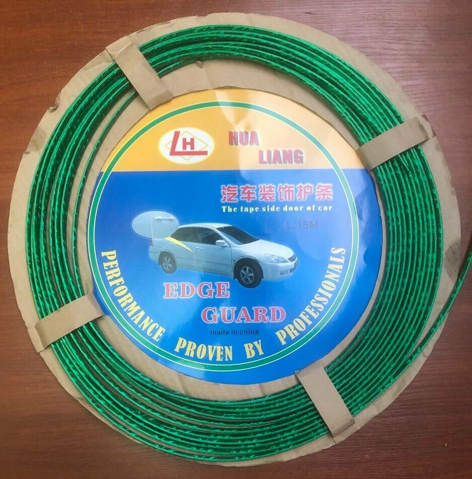 Молдинг декоративный на ребро двери, металлик зеленый, длина 15м * 6мм