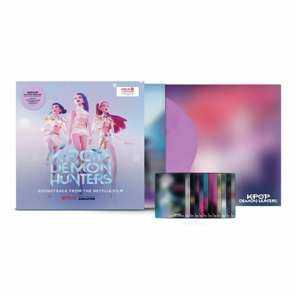 K-Pop Demon Hunters OST (Purple Stereo USA Limited Soundtrack) Цвет: "Фиолетовый", Редкая Виниловая Пластинка из США, Саундтрек-Фильм Кей-Поп Охотницы на Демонов + Постер и 2 Карточки