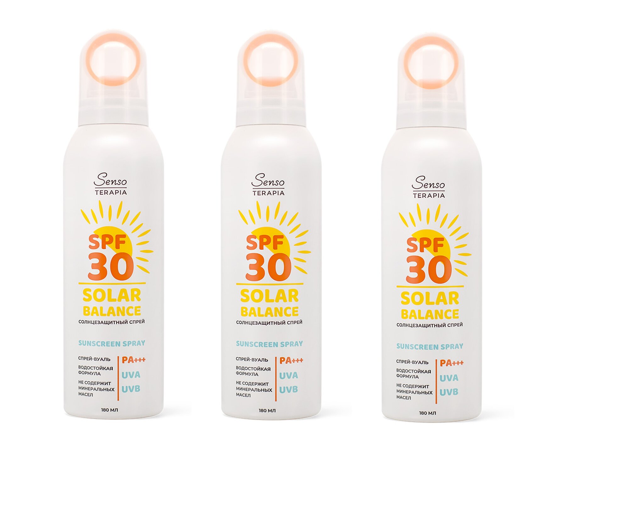 Солнцезащитный спрей SensoTerapia «Solar Balance» SPF 30 PA+++, 180мл 3шт