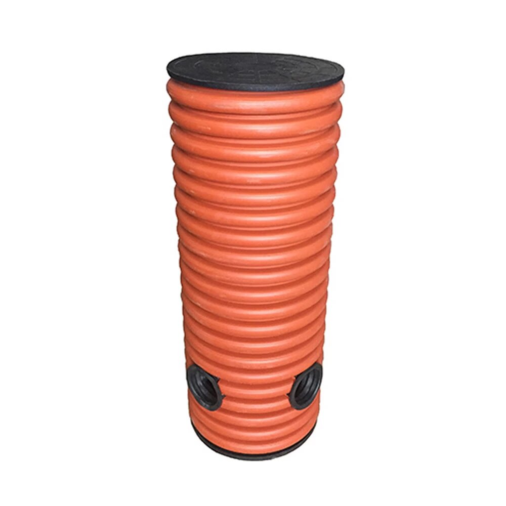 Колодец дренажный смотровой 368/315х2000 мм с тремя отводами 110 мм с дном и крышкой 277