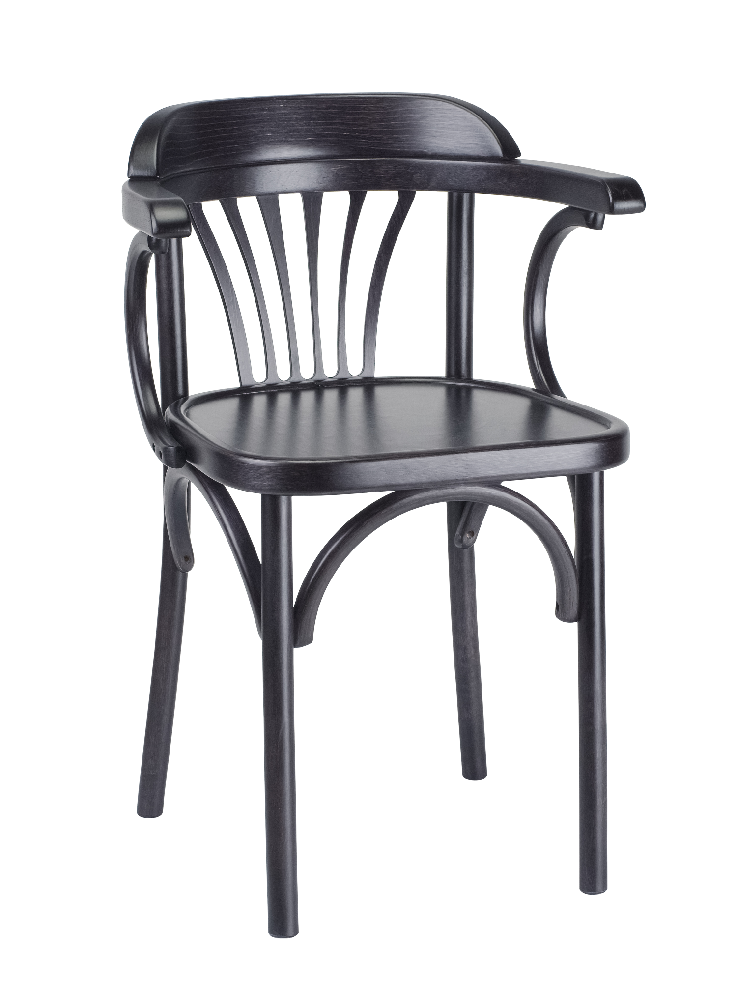 Деревянный стул Венский венге с твердым сиденьем с дугами назад