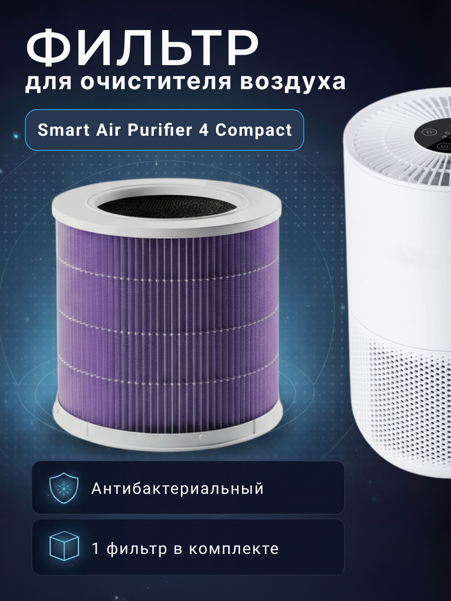 Фильтр для очистителя воздуха Xiaomi Smart Air Purifier 4 Compact (AFEP7TFM01) (AC-M18-SC/BHR5860EU) антибактериальный Run Energy