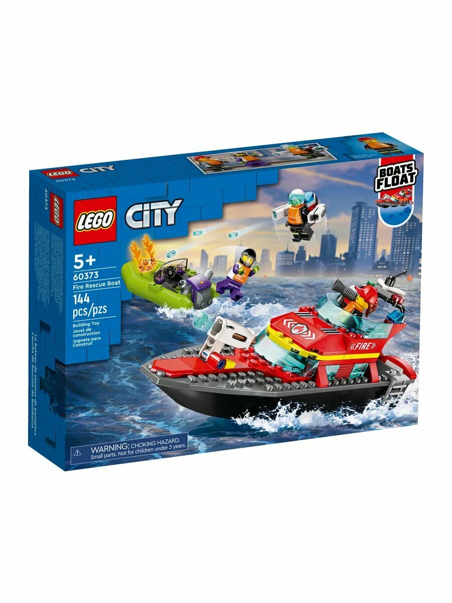 Lego City Спасательный пожарный катер 60373