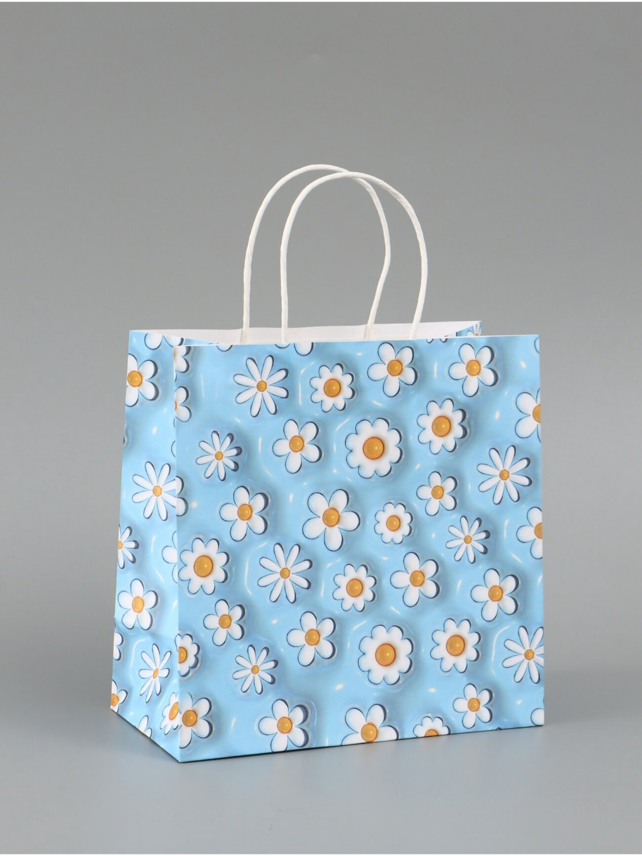 Пакет подарочный Дарите счастье «Ромашки», бумага, 22x22x11 см