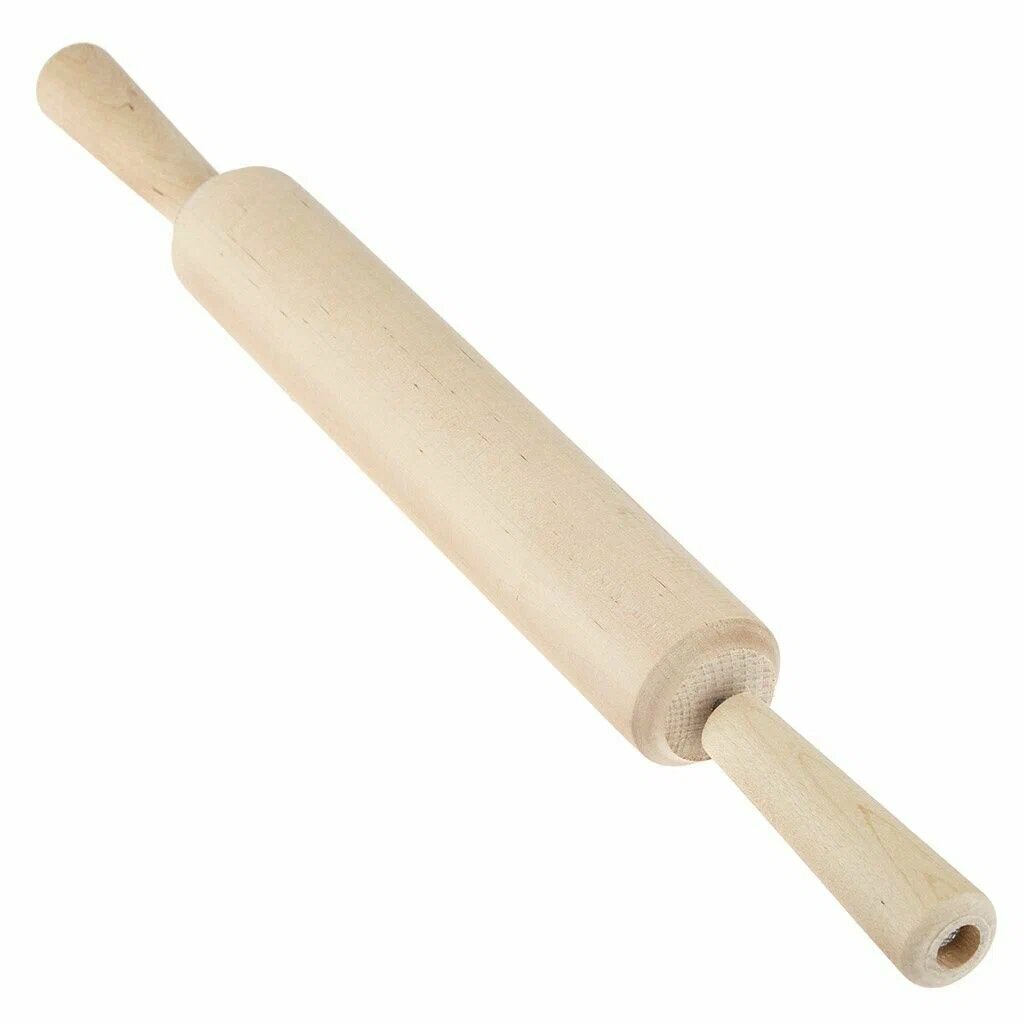 Скалка деревянная крутящиеся ручки 44*5 см (50). Это незаменимый помощник на кухне.