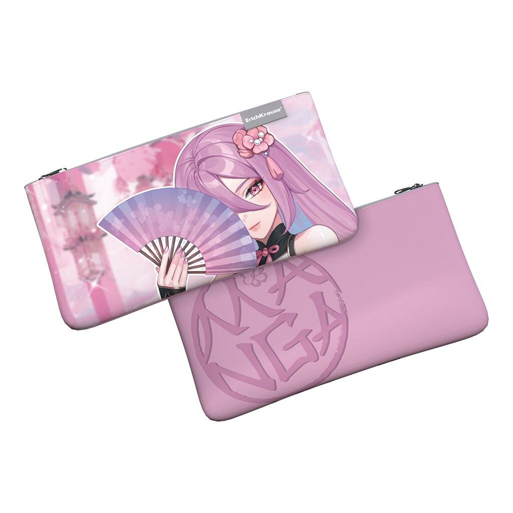 Пенал конверт 220x120мм "Manga (Rose)" ErichKrause, полиэстер 600D